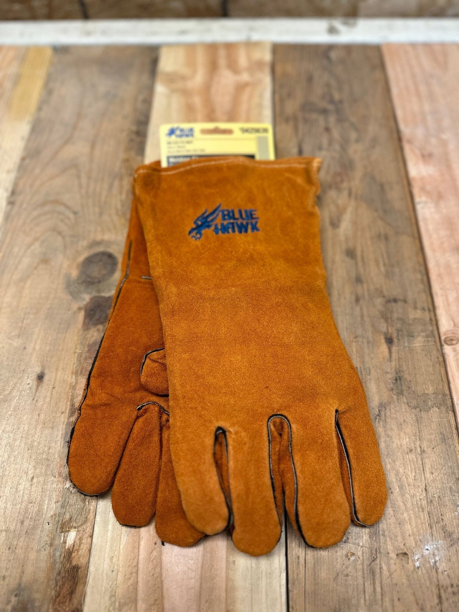 Blue Hawk (BH-SGY-WELD6) Leather Welding Gloves — Pacific Power Tools