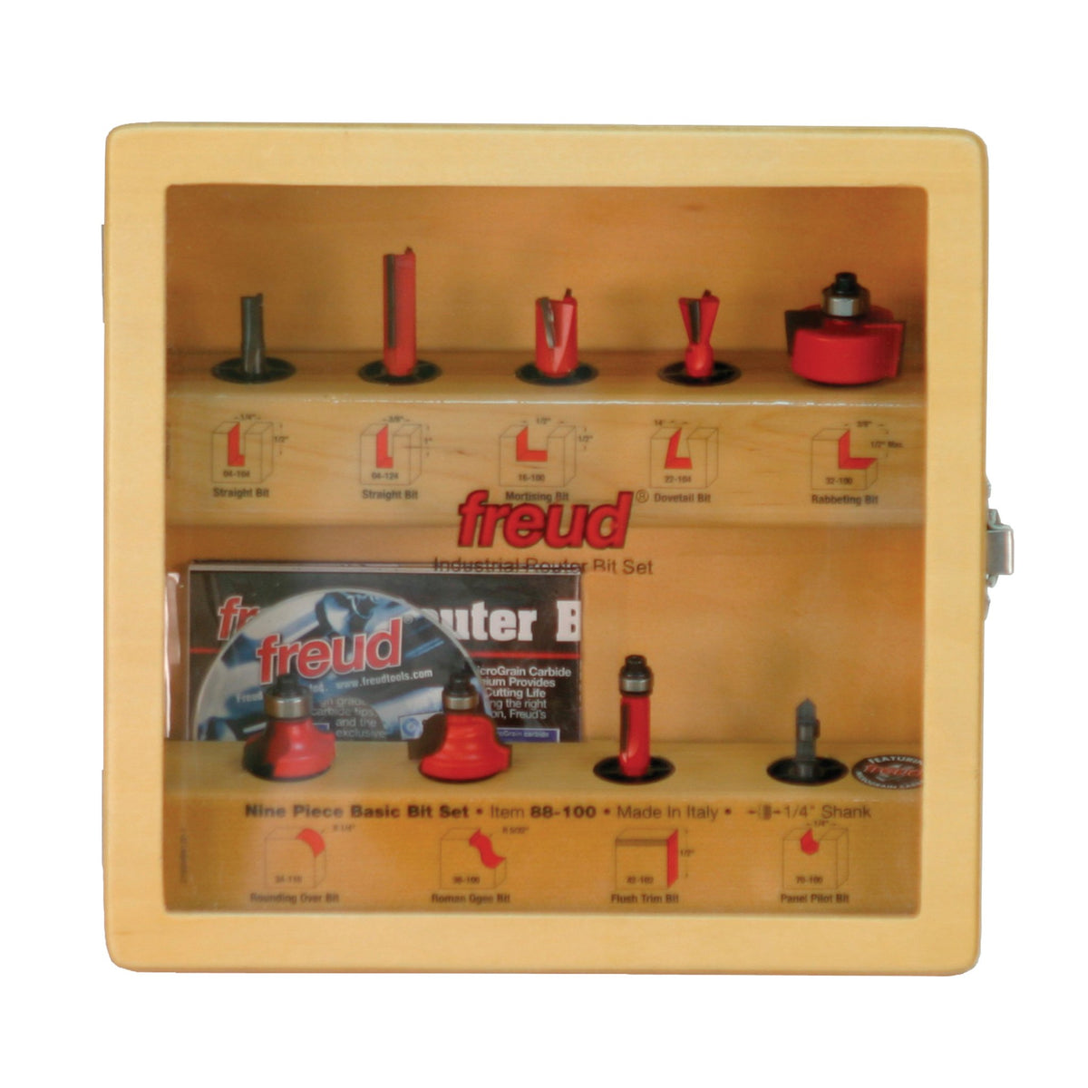 Freud (88-100) 9 Piece Basic Bit Set (1/4" Shank) — Pacific Power Tools