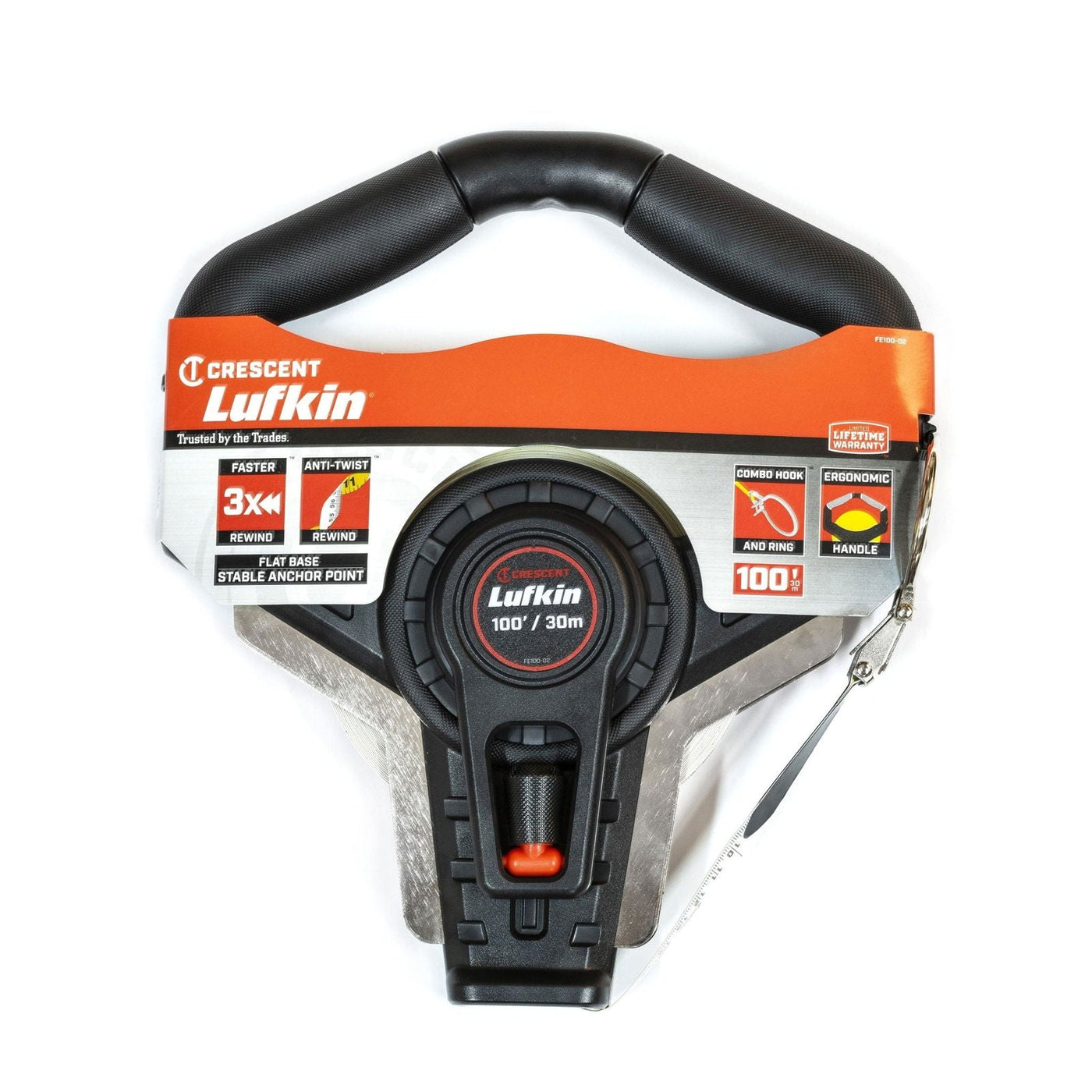 Lufkin (FE100-02) 1/2" x 100' Fiberglass Construction Long Tape ...