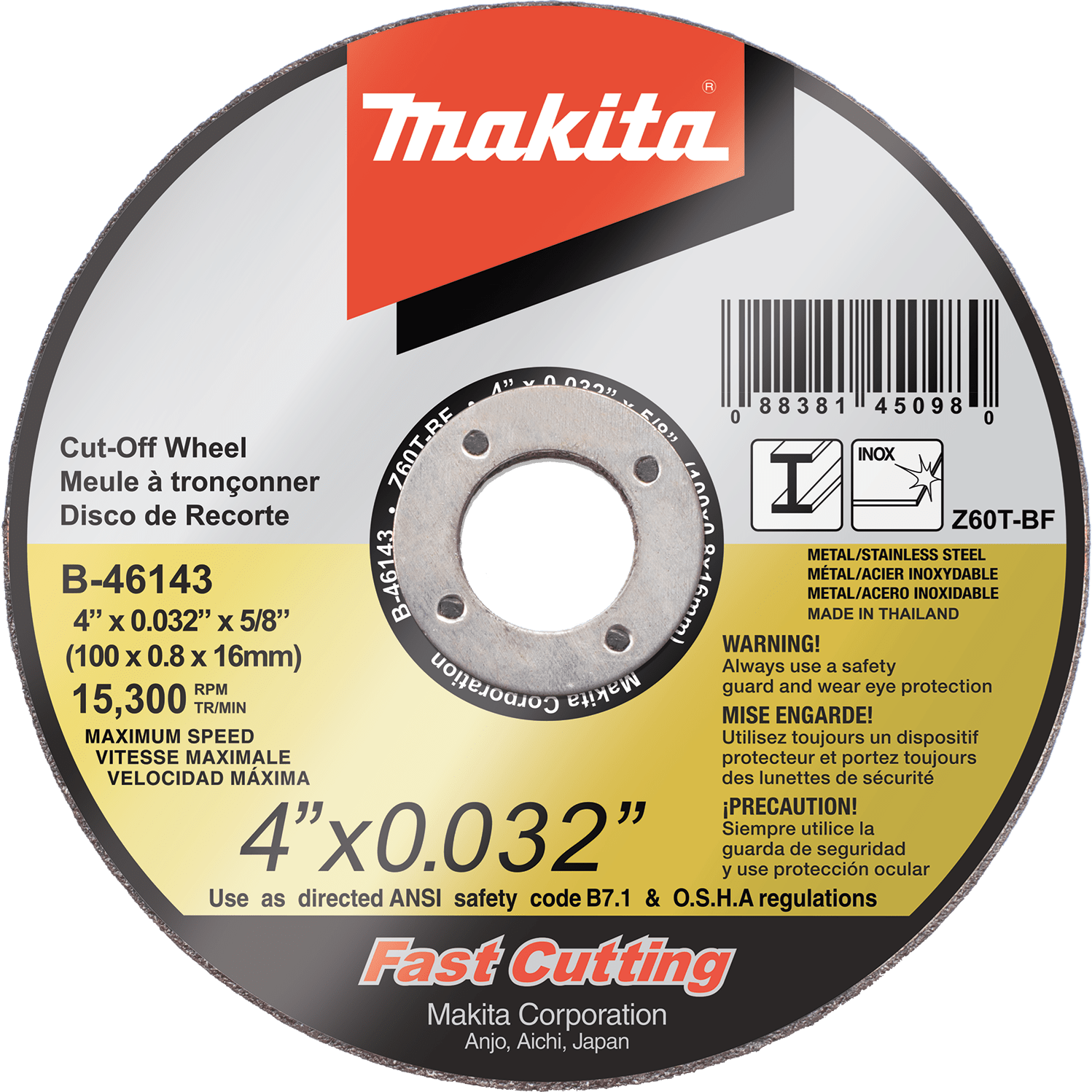 Makita Ultra Thin Cut-Off Wheel, Stainless — Pacific Power Tools