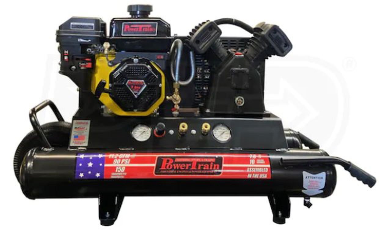 PowerTrain (PT-TT70G-CP) 7-HP 10-Gallon Gas Wheelbarrow Air Compressor ...